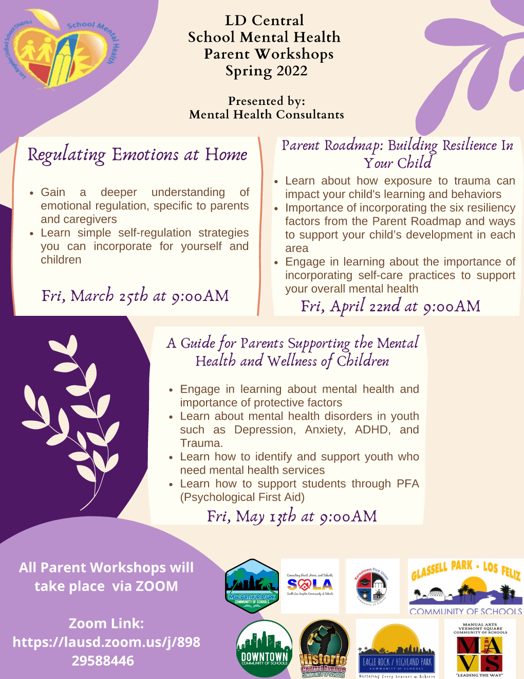 LAUSD LDC Mental Health Parent Workshop (5/13 9:00a) – Eagle Rock Jr ...